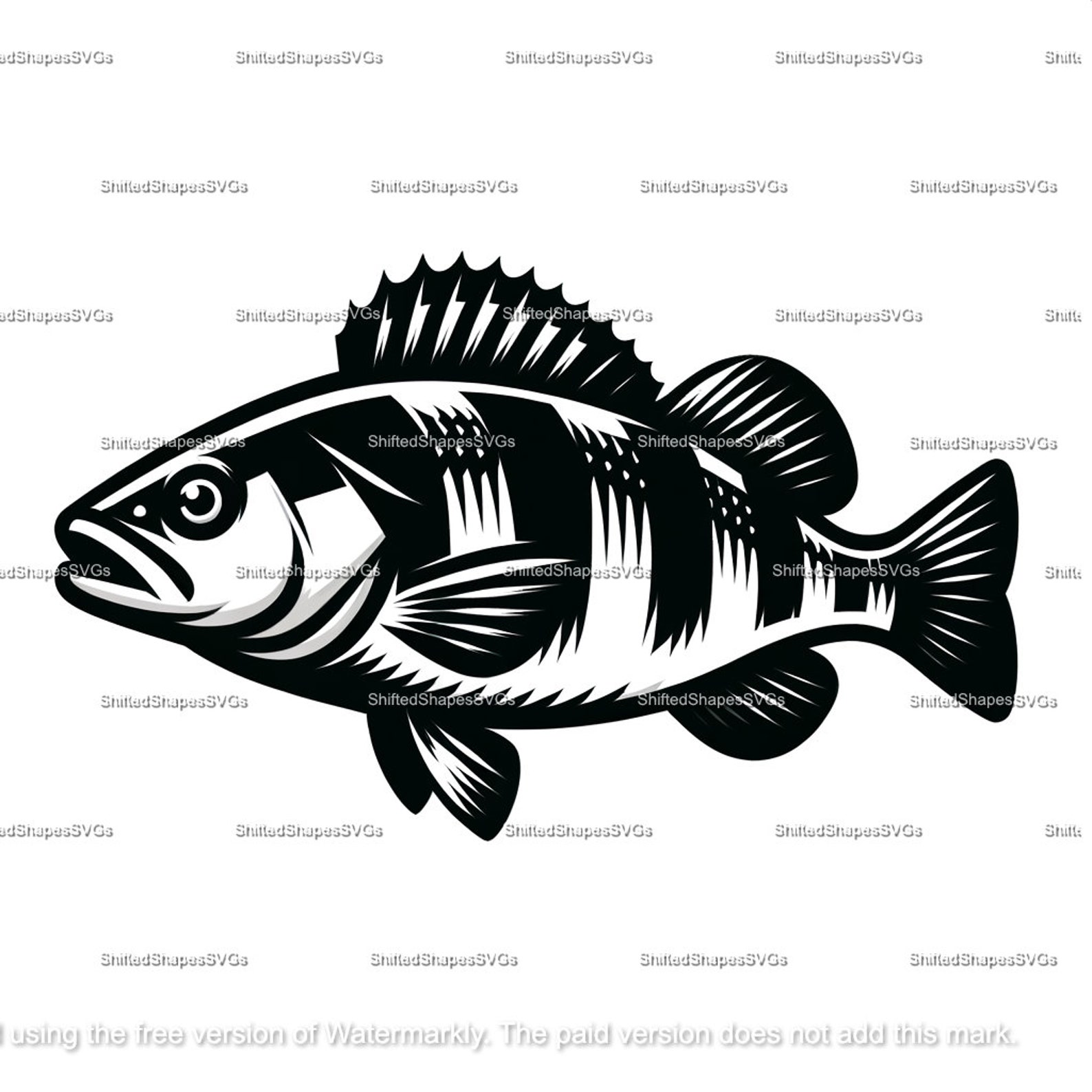 Perch Fish SVG Bundle - 5 Artistic Freshwater Designs for Crafting and ...