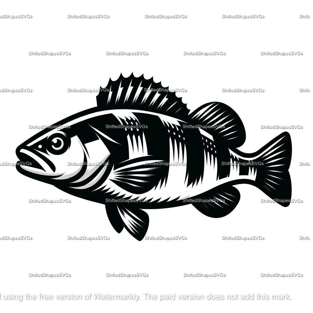 Perch Fish SVG Bundle - 5 Artistic Freshwater Designs for Crafting and ...