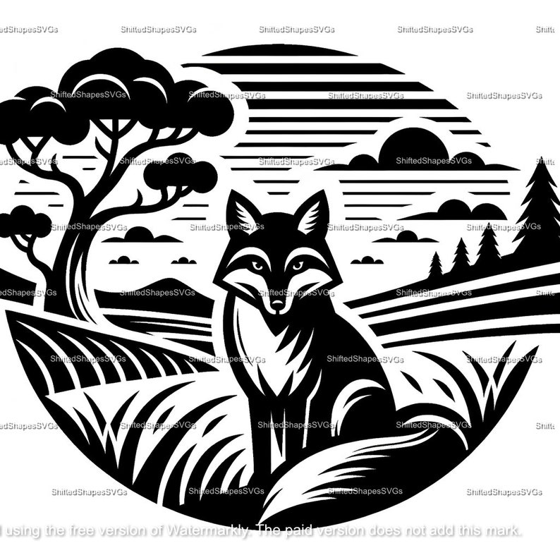 Fox Nature Scene SVG Bundle - Etsy
