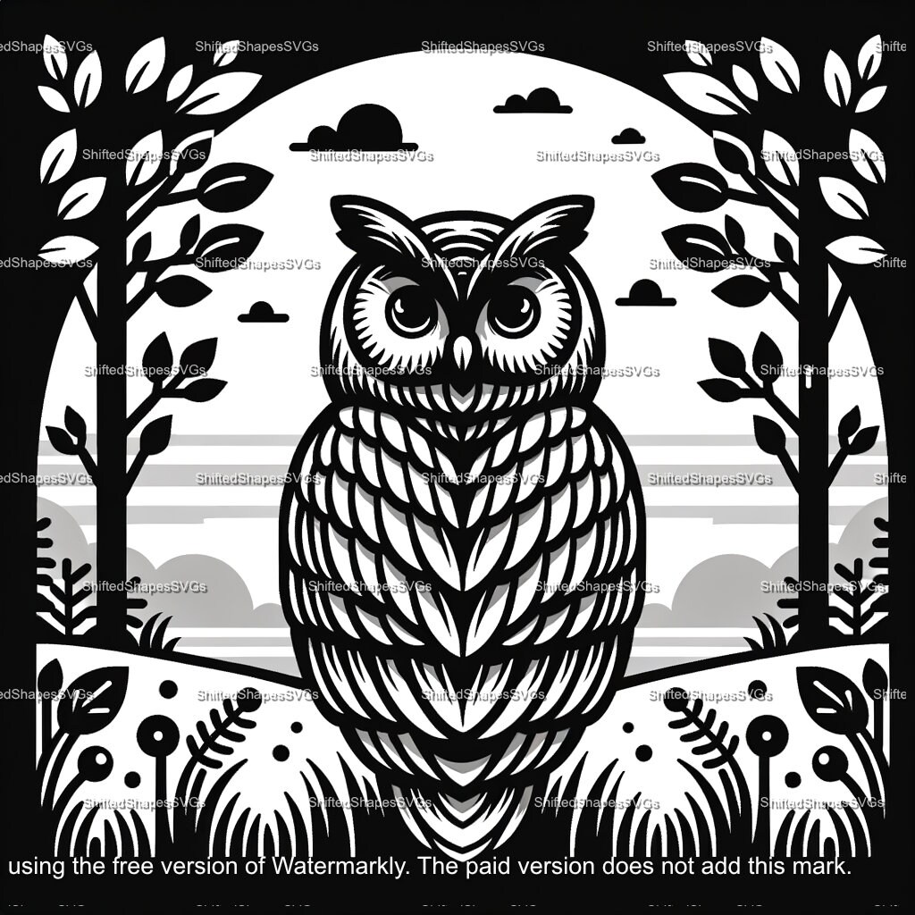 Owl Nature Scene SVG Bundle - Etsy
