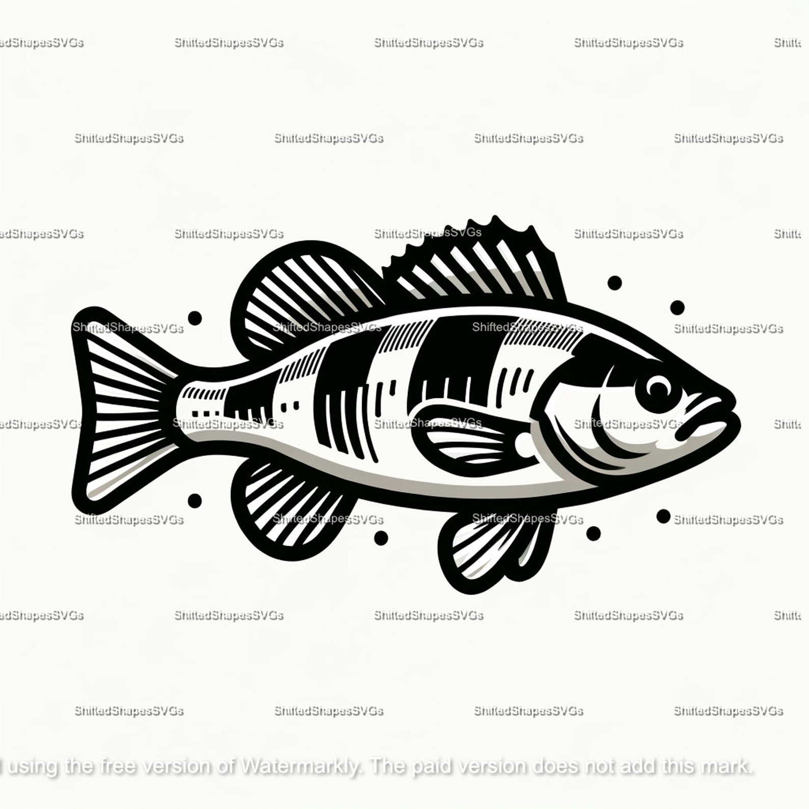 Perch Fish SVG Bundle - 5 Artistic Freshwater Designs for Crafting and ...