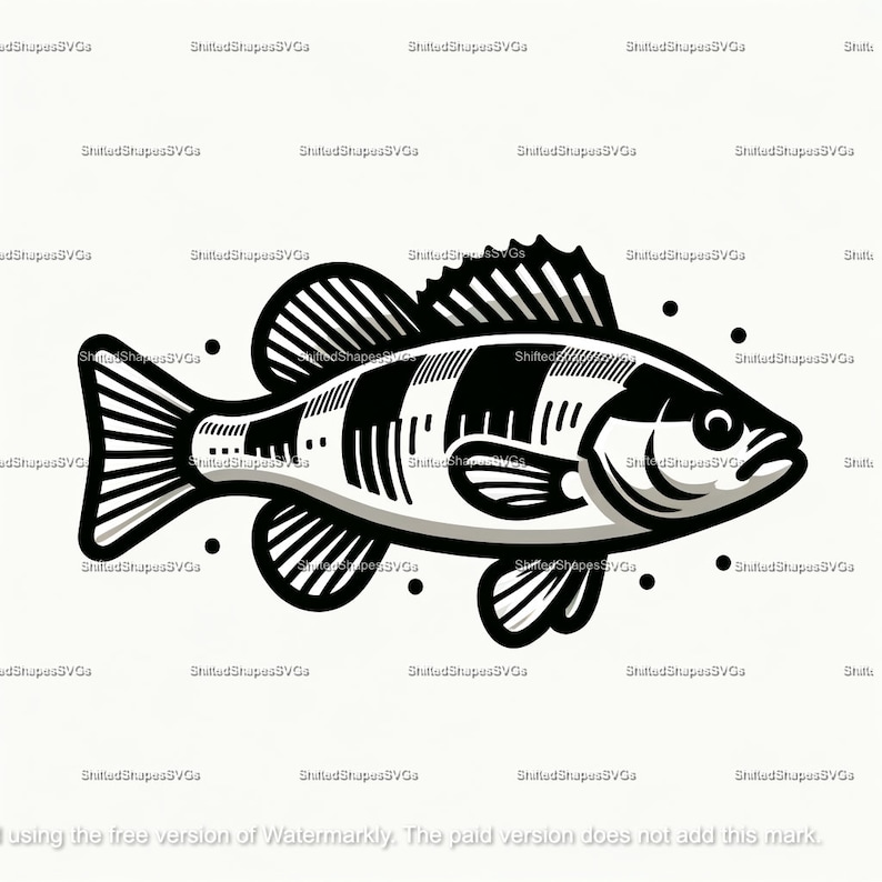 Perch Fish SVG Bundle - 5 Artistic Freshwater Designs for Crafting and ...