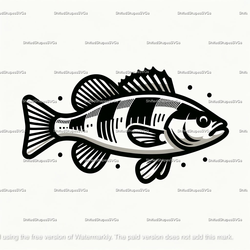 Perch Fish SVG Bundle - 5 Artistic Freshwater Designs for Crafting and ...