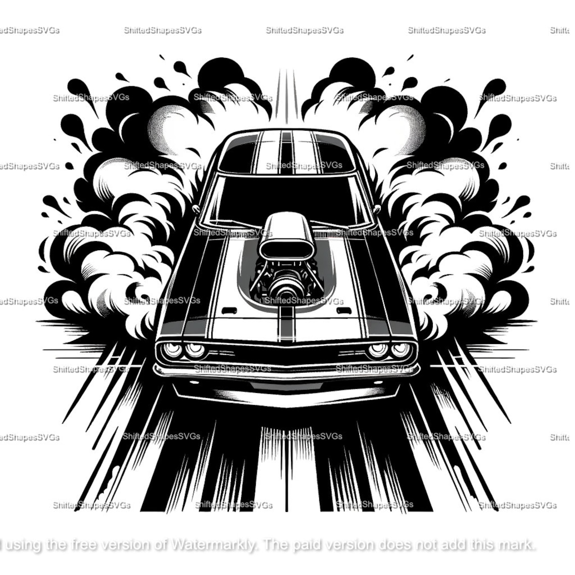 Muscle Car Burnout SVG Bundle - Etsy