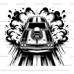 Muscle Car Burnout SVG Bundle - Etsy Canada