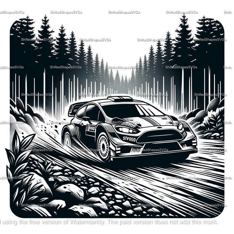 Rally Car Racing on a Dirt Road Through a Forest SVG Bundle - Etsy