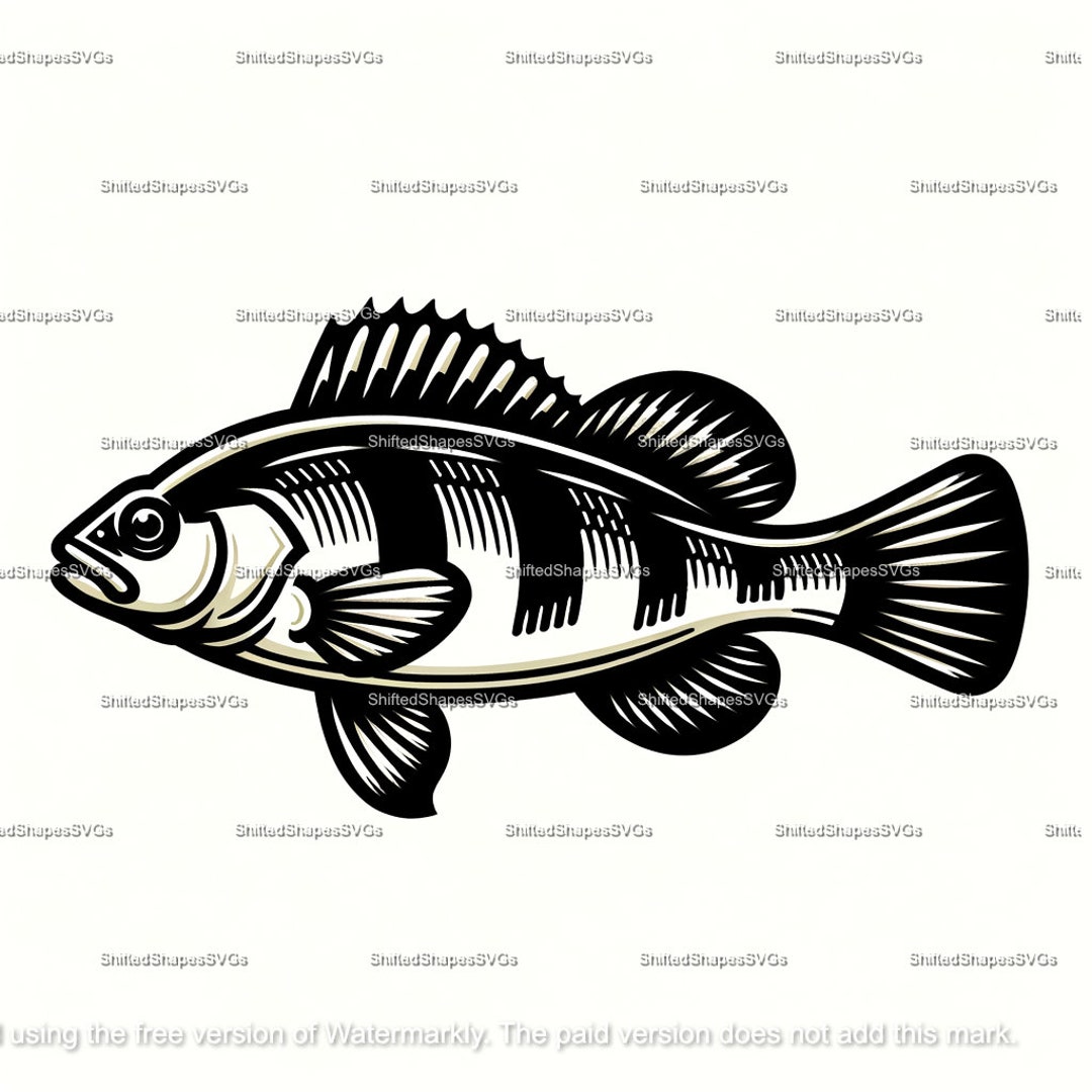 Perch Fish SVG Bundle - 5 Artistic Freshwater Designs for Crafting and ...
