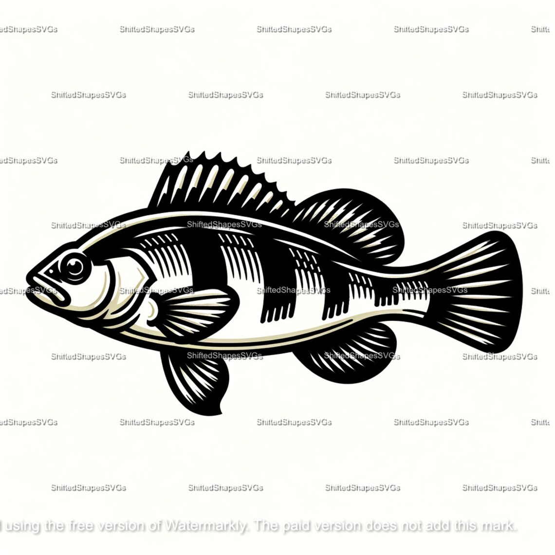 Perch Fish SVG Bundle 5 Artistic Freshwater Designs for Crafting and ...