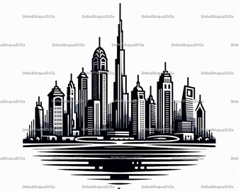 SVG Vector DUBAI UAE. Arab Emirates Svg Skyline. Svg Cut File Clip Art ...