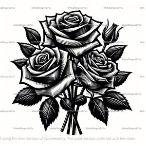 Rose Bouquet SVG Bundle - Etsy