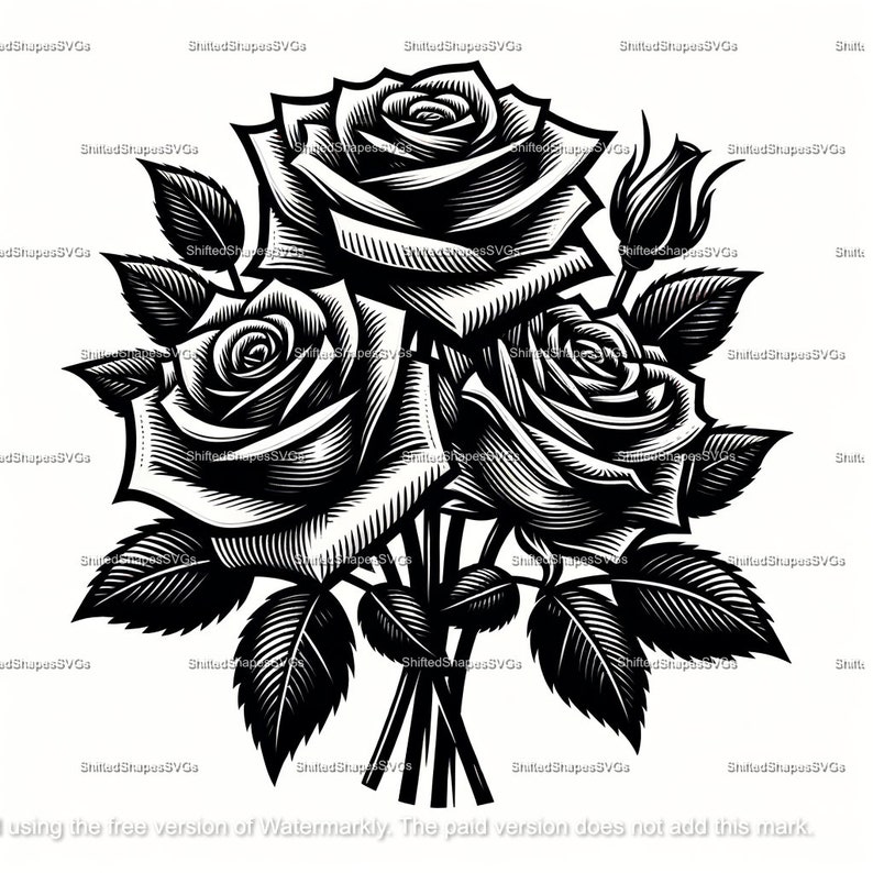 Rose Bouquet SVG Bundle - Etsy
