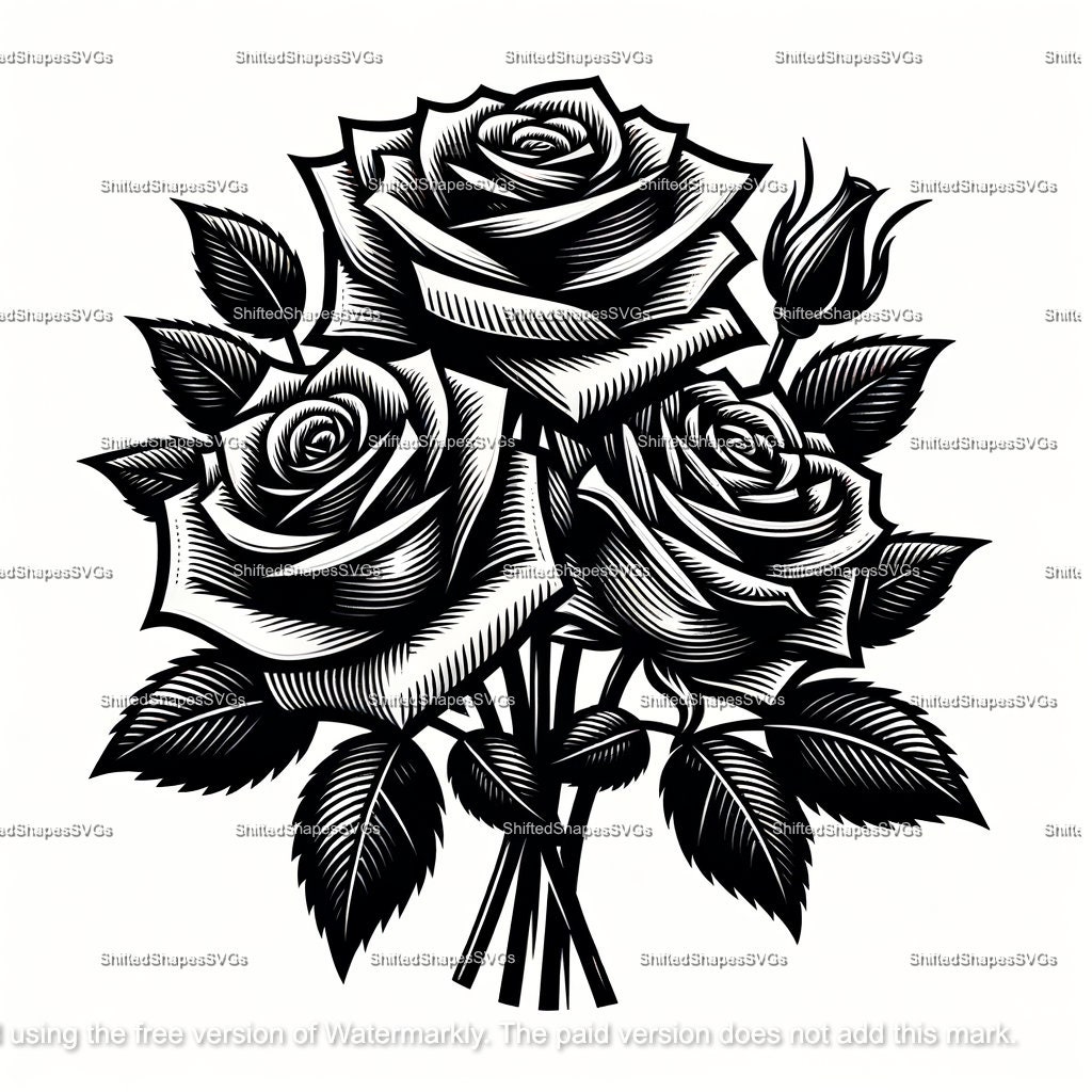 Rose Bouquet SVG Bundle - Etsy