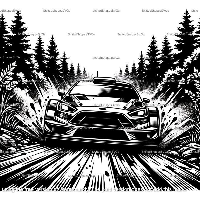 Rally Car Racing on a Dirt Road Through a Forest SVG Bundle - Etsy