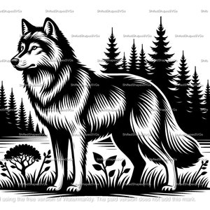 Wolf Nature Scene SVG Bundle - Etsy