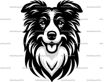 Border Collie SVG Bundle, Peeking Dog Clipart, Hand Drawn Dog Theme ...