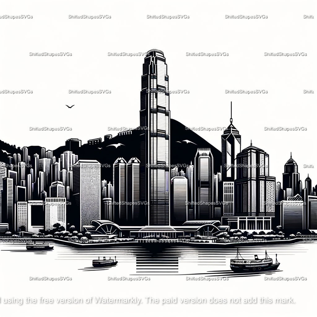 Hong Kong Skyline SVG Bundle - Etsy