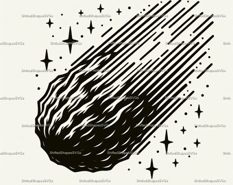 Comet SVG, Comet Silhouette, Asteroid Svg, Comet Icon Svg, Flaming ...