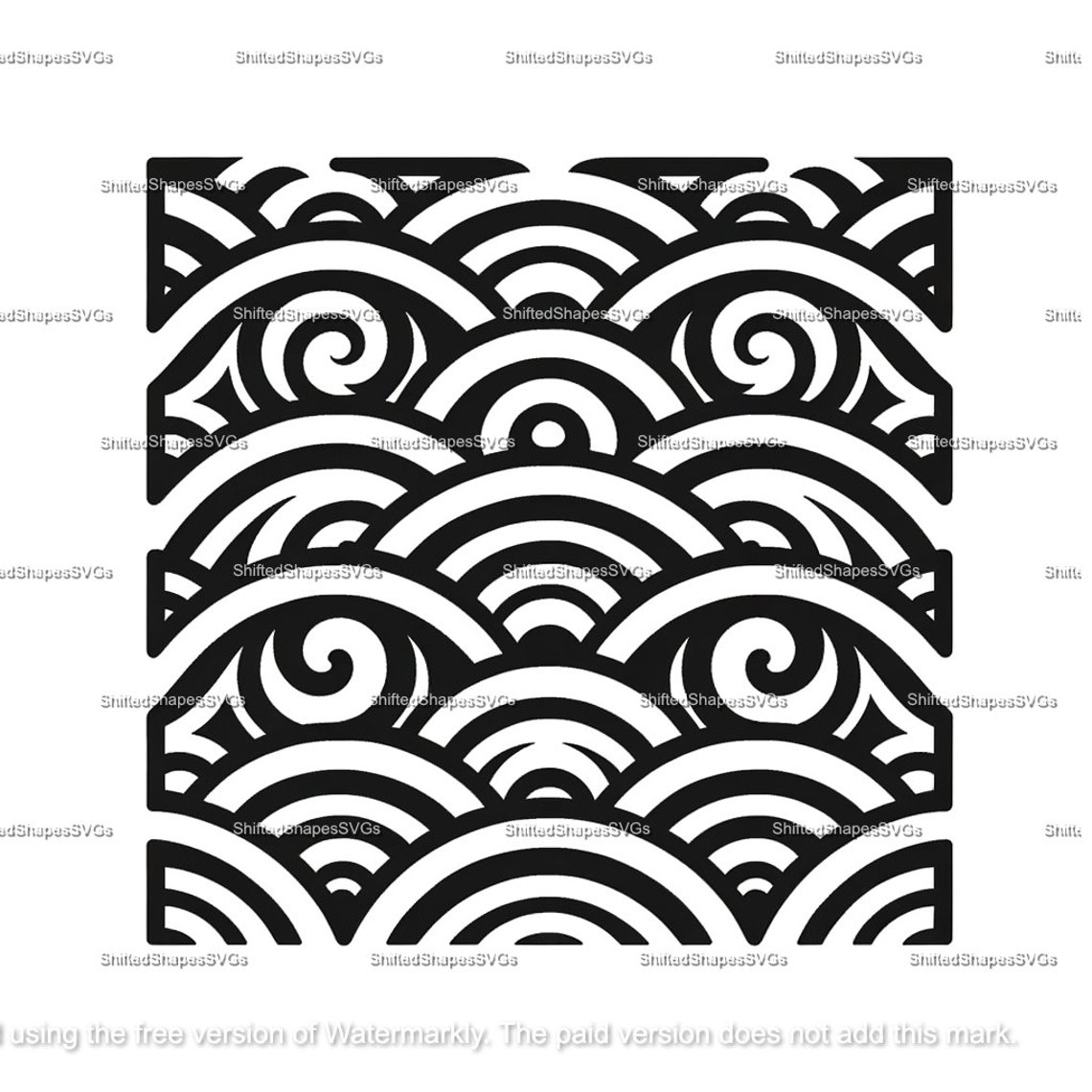 Japanese Wave Pattern SVG Bundle - Etsy