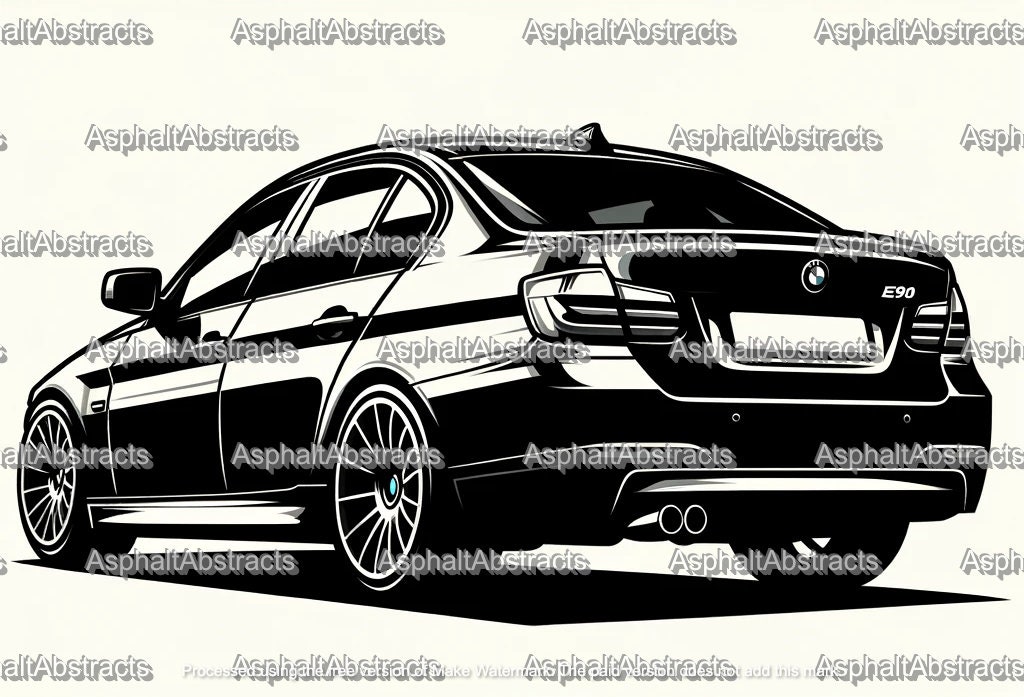 Premium BMW E90 Digital SVG Artwork - Ideal for Custom Projects - Etsy