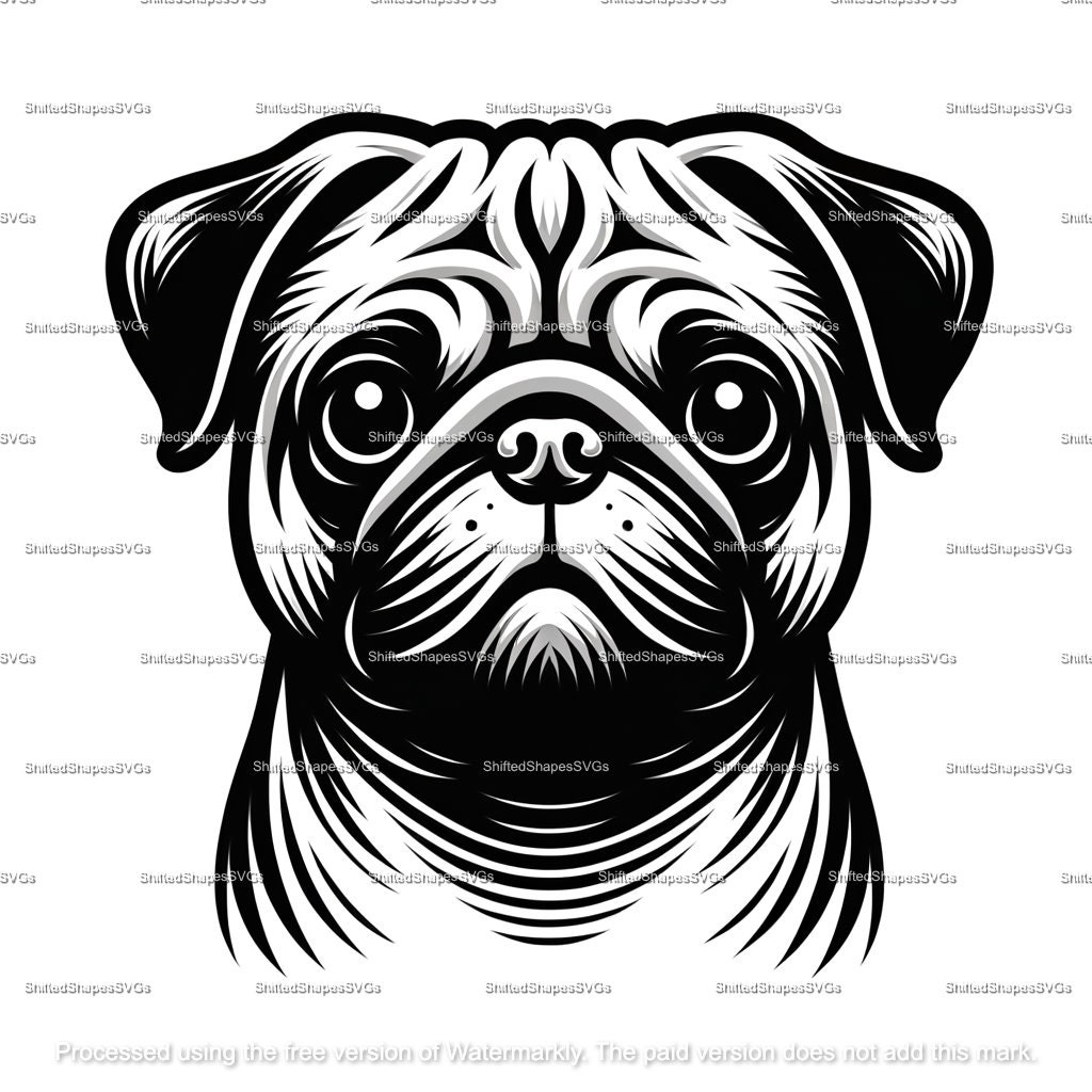 Pug SVG Collection 5 Adorable and Quirky Designs - Etsy
