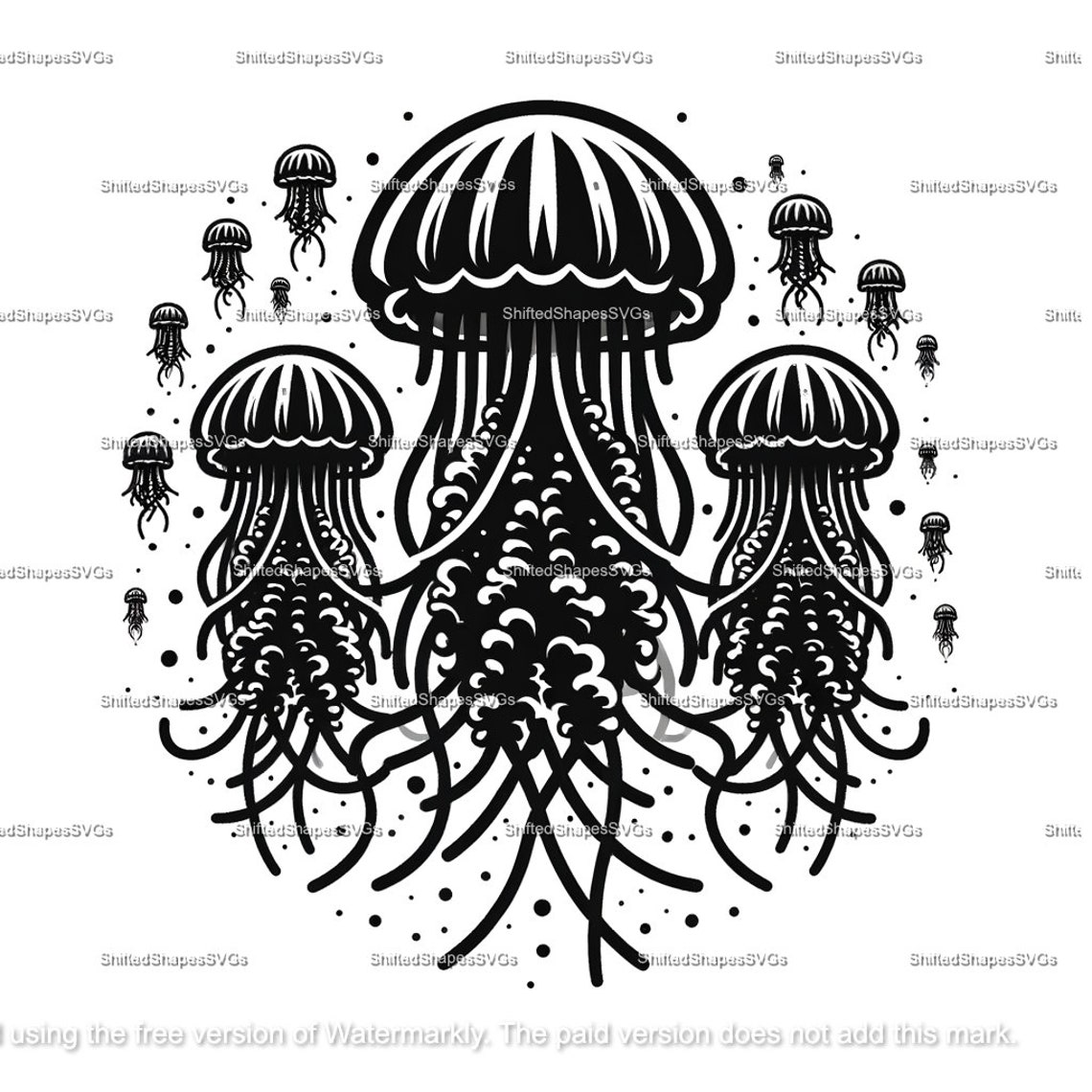 Jellyfish Swarm SVG Bundle - Etsy