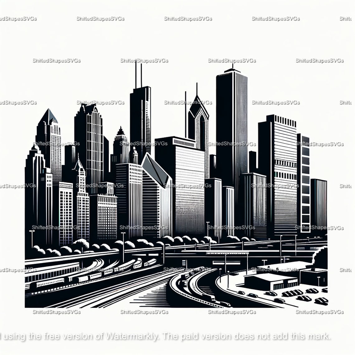 Chicago Skyline SVG Bundle - Etsy