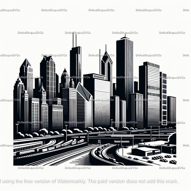 Chicago Skyline SVG Bundle - Etsy