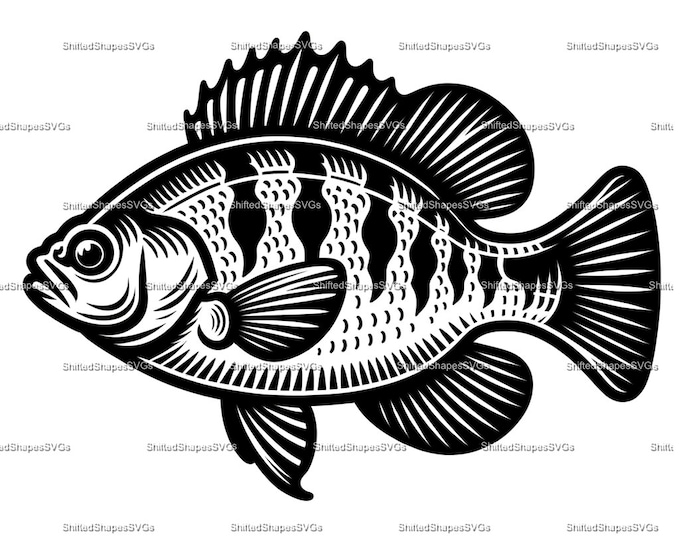 Bluegill Fish SVG Bundle - 5 Exquisite Aquatic Designs - Etsy