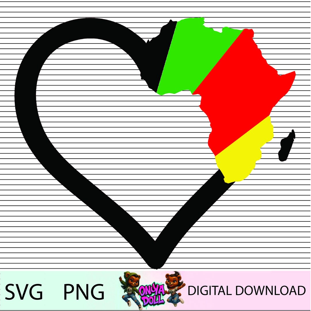 Corazón de África SVG / Historia negra png / Arte panafricano - Etsy México