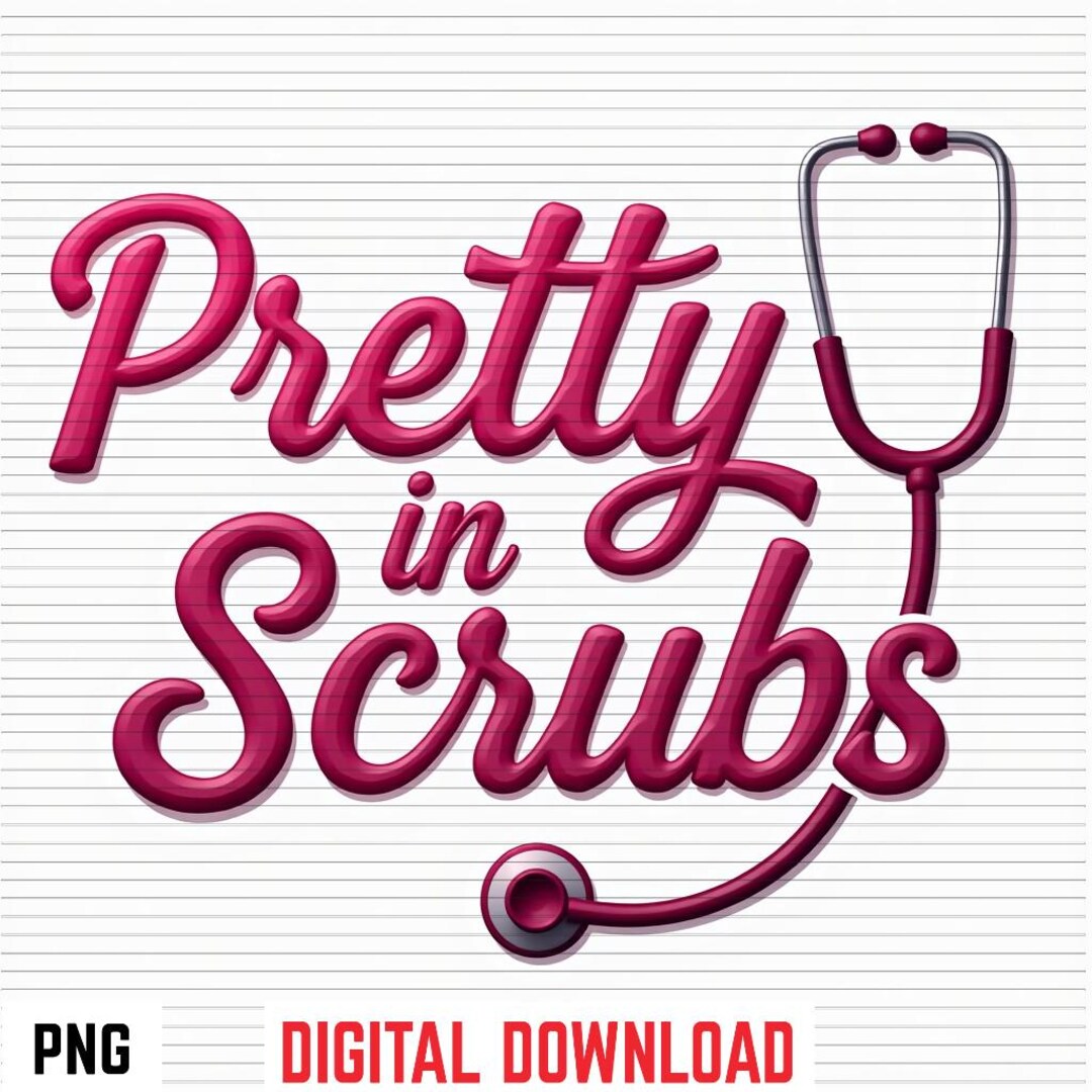 Pretty in Scrubs Clipart | Nurse PNG | Healthcare Quote - Etsy Canada