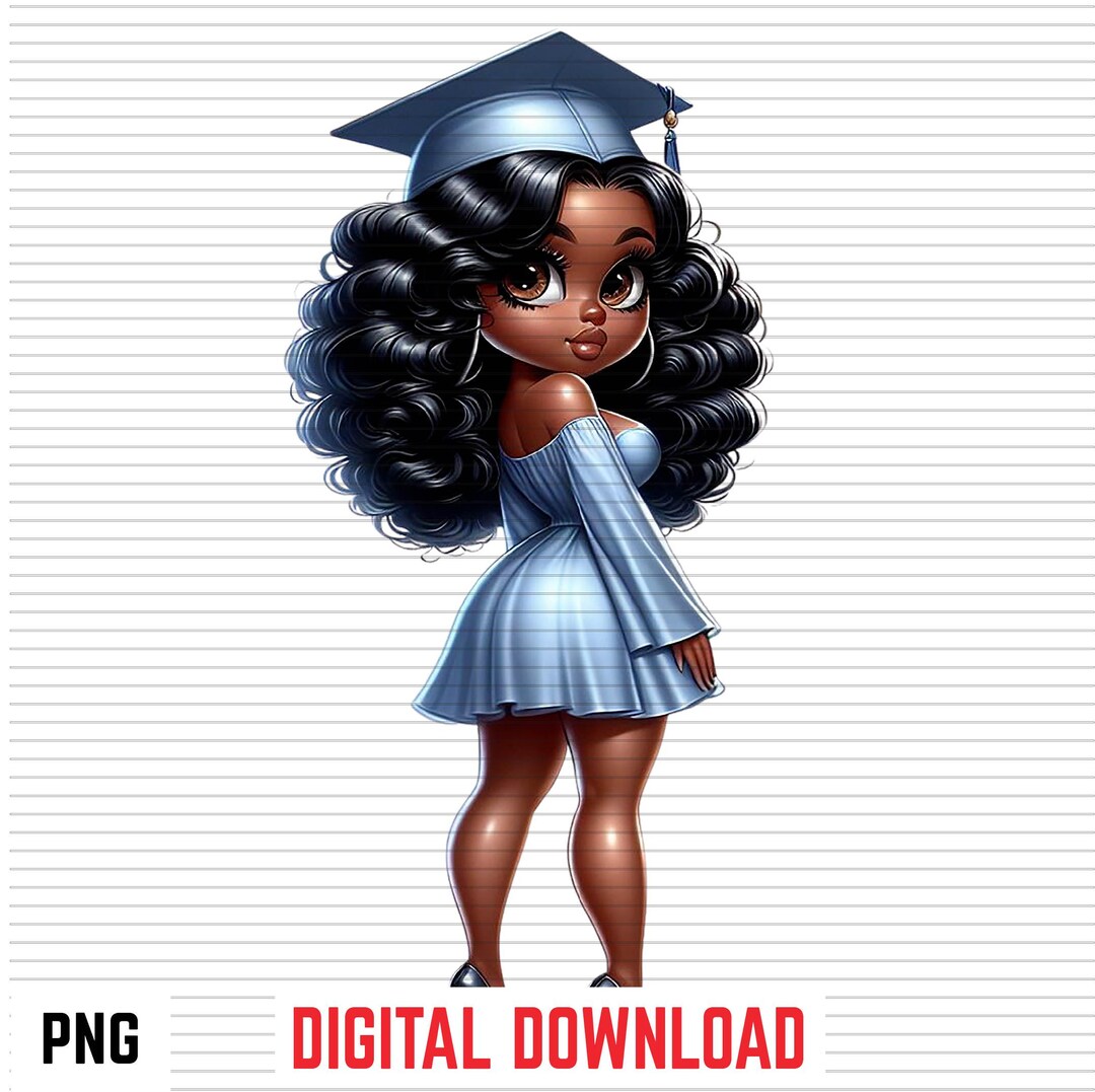 Melanin Graduate PNG Clipart: Black Woman Graduation (digital Download ...