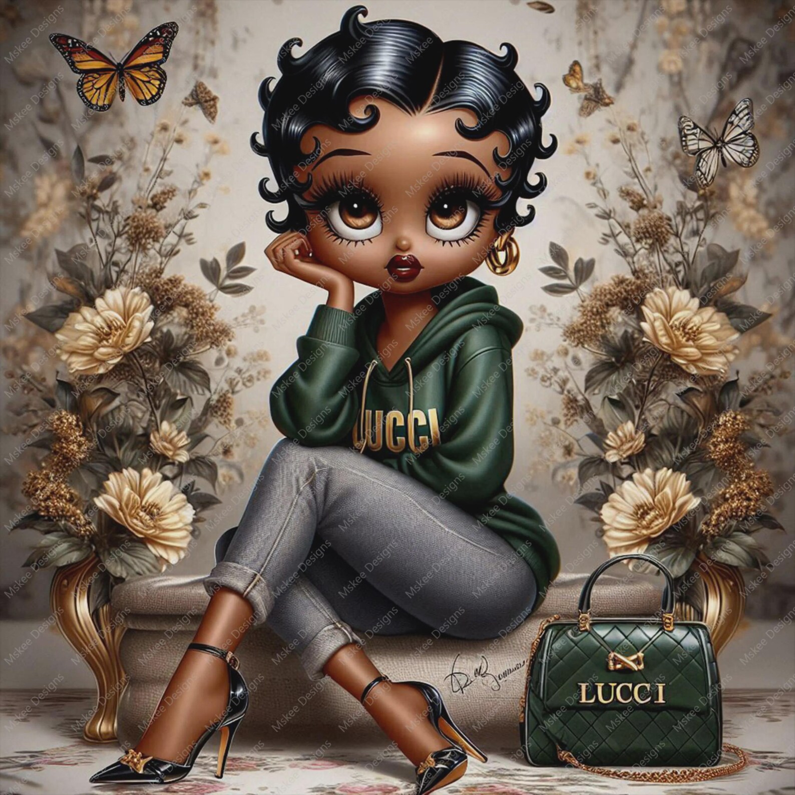 Baddie Boo, Classy, Clip Art, Fashion Girl, Sublimation, DTF, Cricut ...