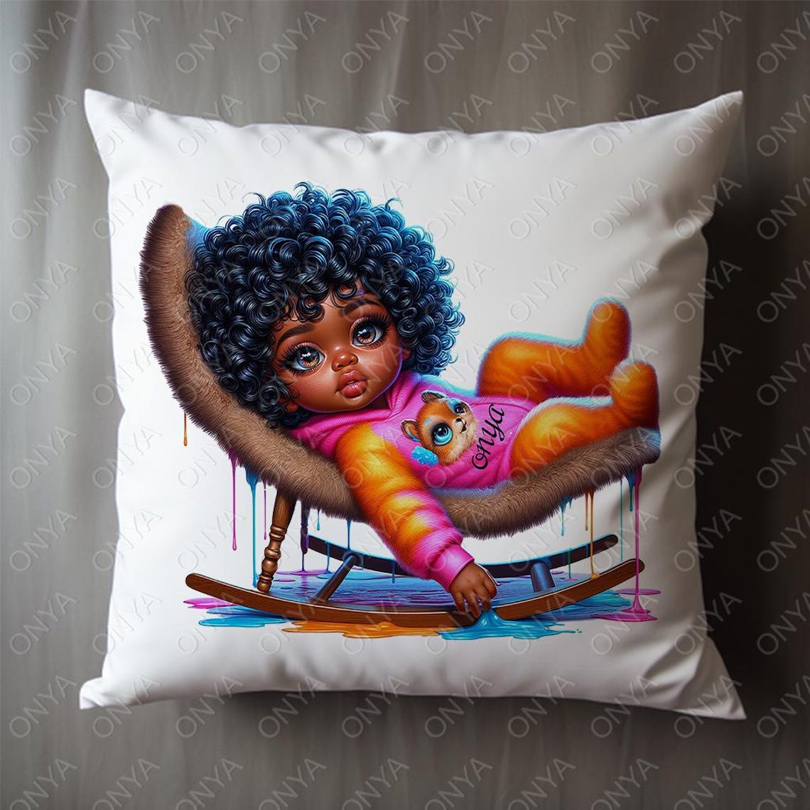 Melanin Princess Baby PNG | ONYA Toddler Clipart | Black Girl ...