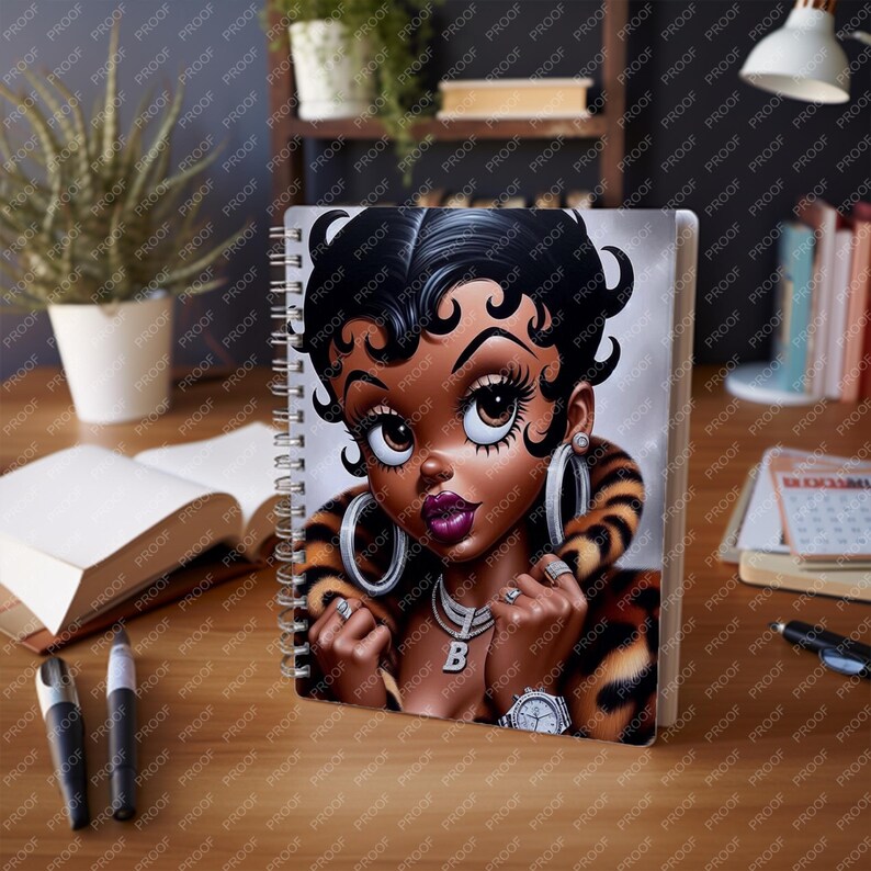 Melanin Afro Woman PNG: Baddie Boo Planner Cover (digital Download) - Etsy