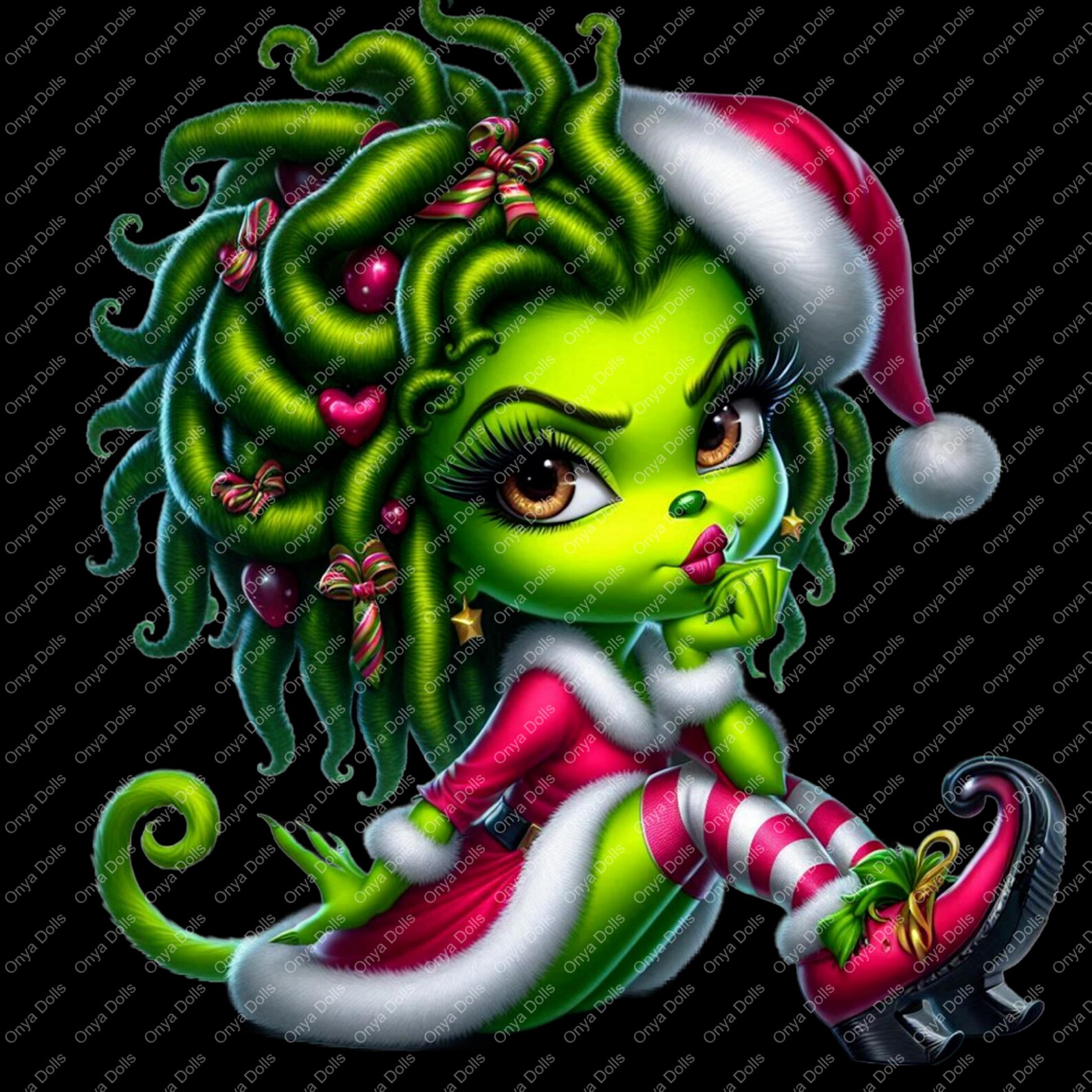 Baddie Boo Christmas Elf PNG: Tumbler Wrap, Sublimation (high ...