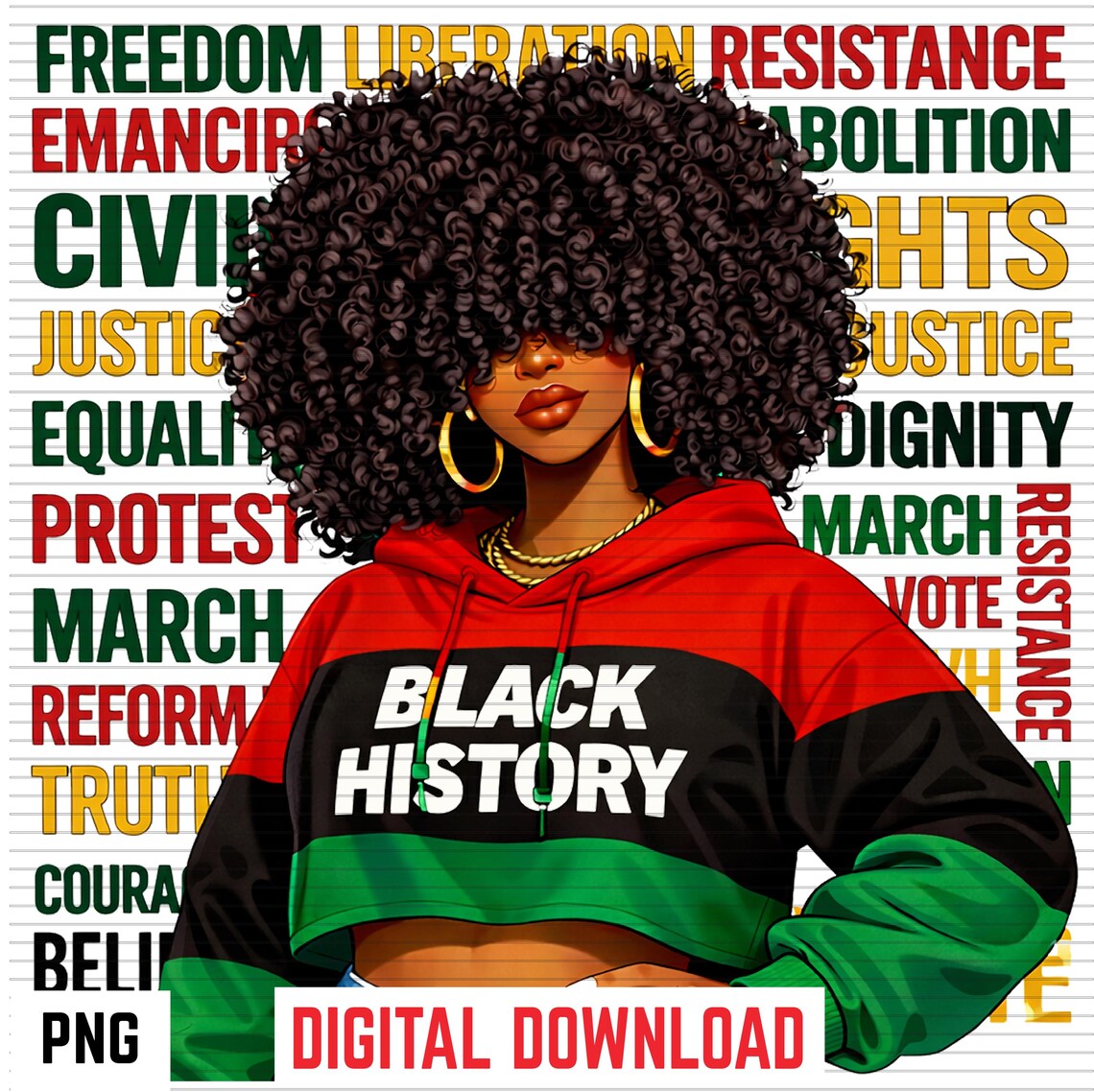 Black History PNG | Pan African Art | Empowerment Wall Design - Etsy