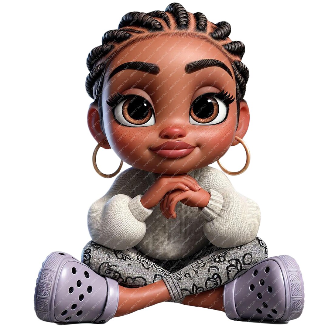 Braided Hair Melanin Girl Clipart | Onya Doll PNG (digital Download) - Etsy