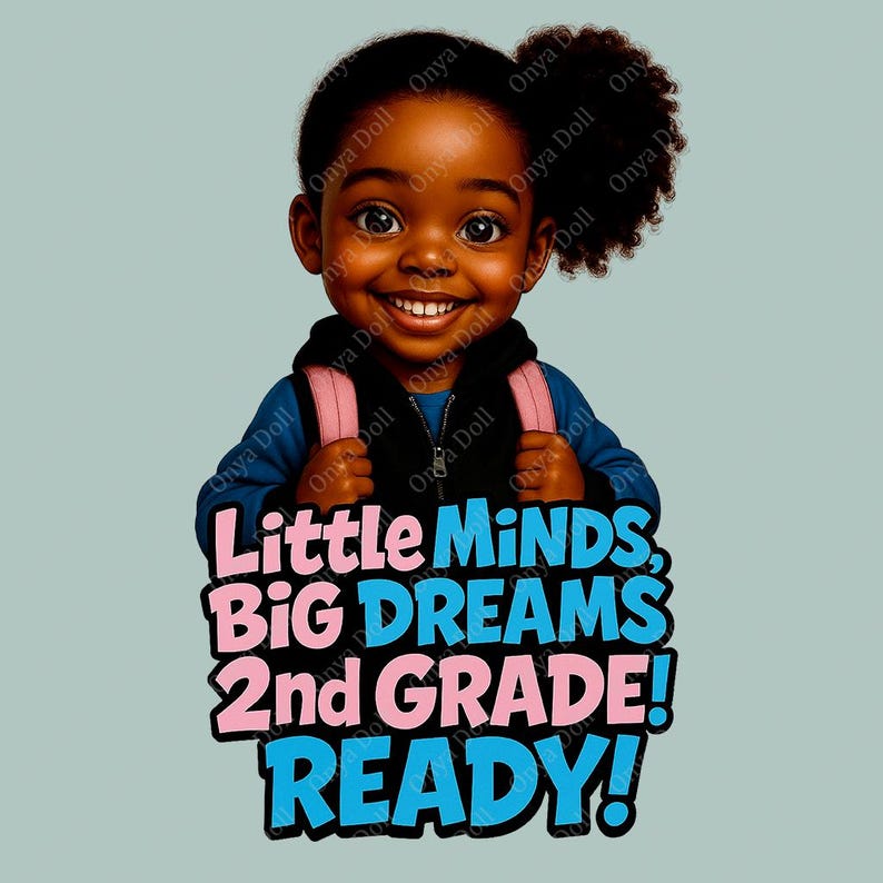 Black Girl 2nd Grade PNG Clipart: Back-to-school Printable (digital ...