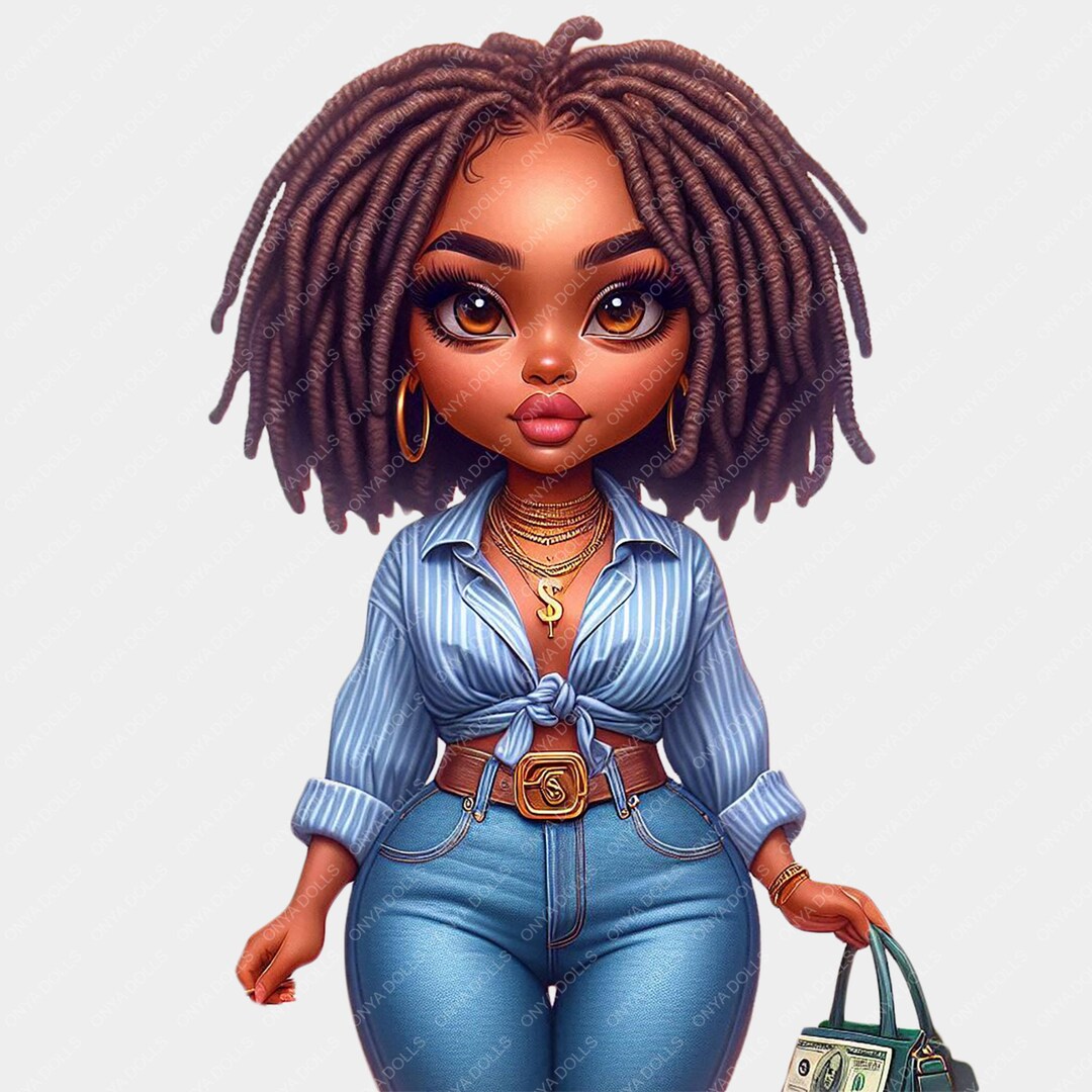 Dreadlock Queen Clipart | Melanin Queen PNG | Black Woman Art for ...