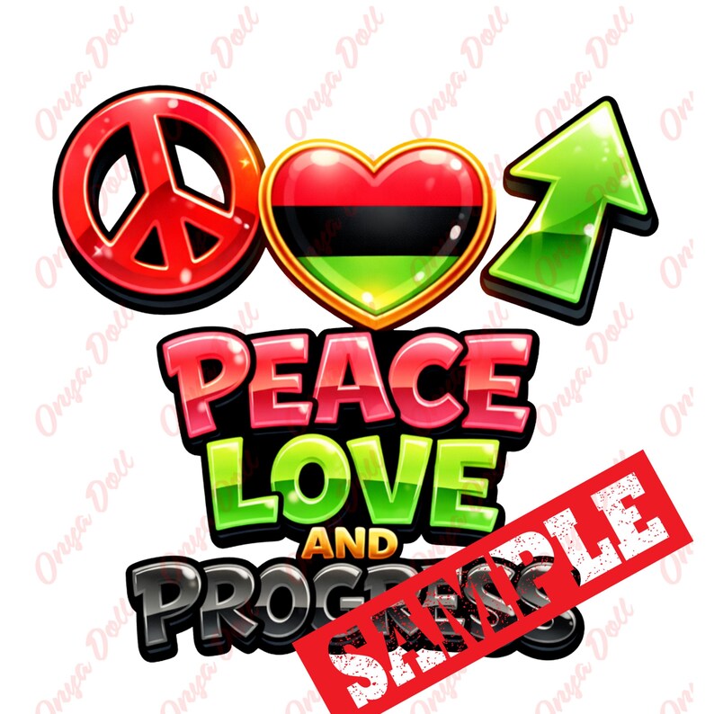 Peace Love Progress PNG | Unity Empowerment Art | Cultural Message ...