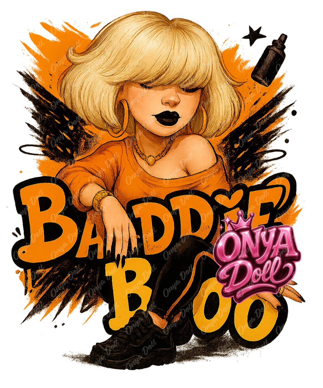 Halloween Baddie Boo Clipart: Graffiti Girl PNG (digital Download) - Etsy