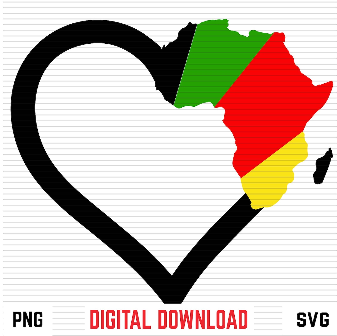 Corazón de África SVG / Historia negra png / Arte panafricano - Etsy España