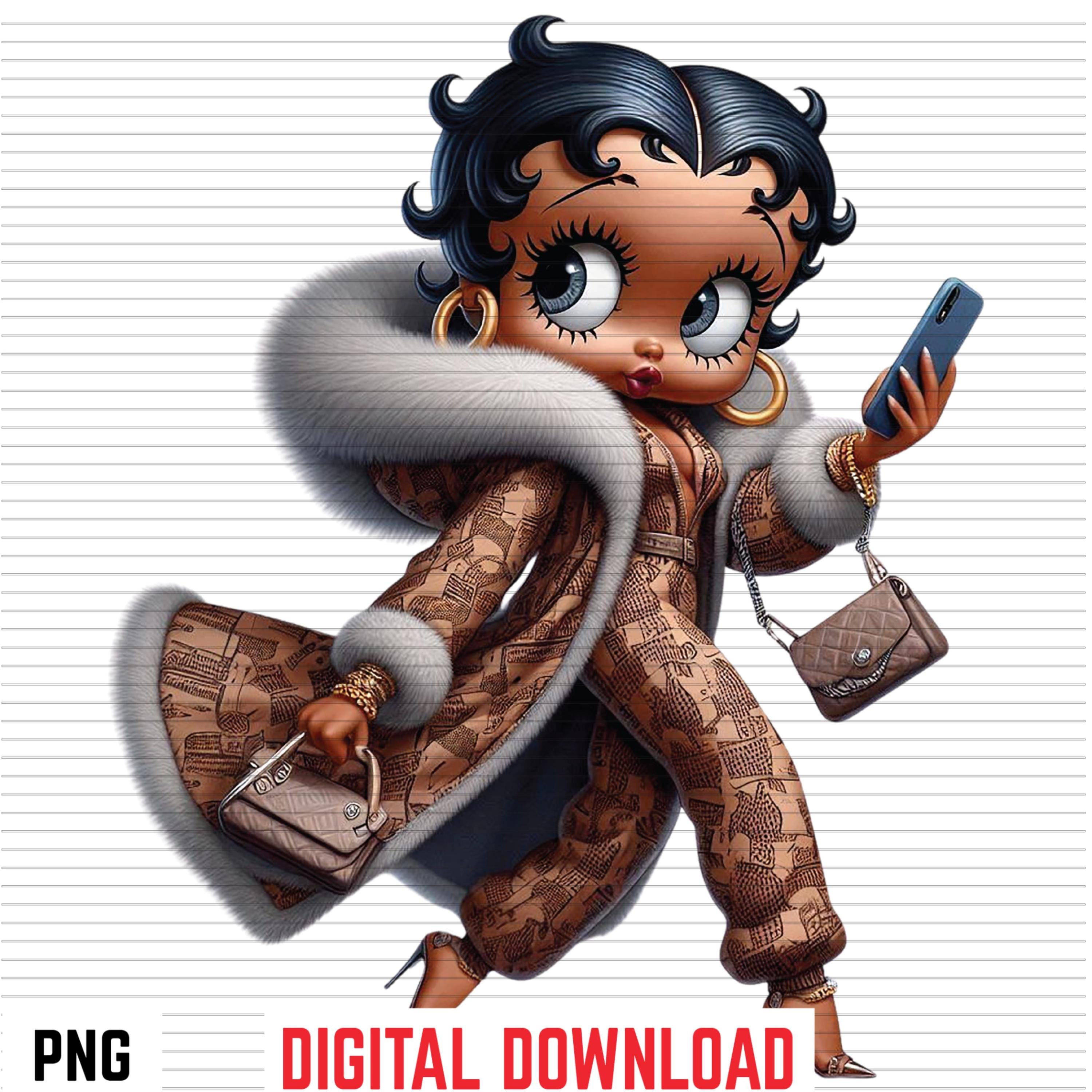 Baddie Boo PNG, Classy Woman in Fur Coat, Sublimation Art (digital ...