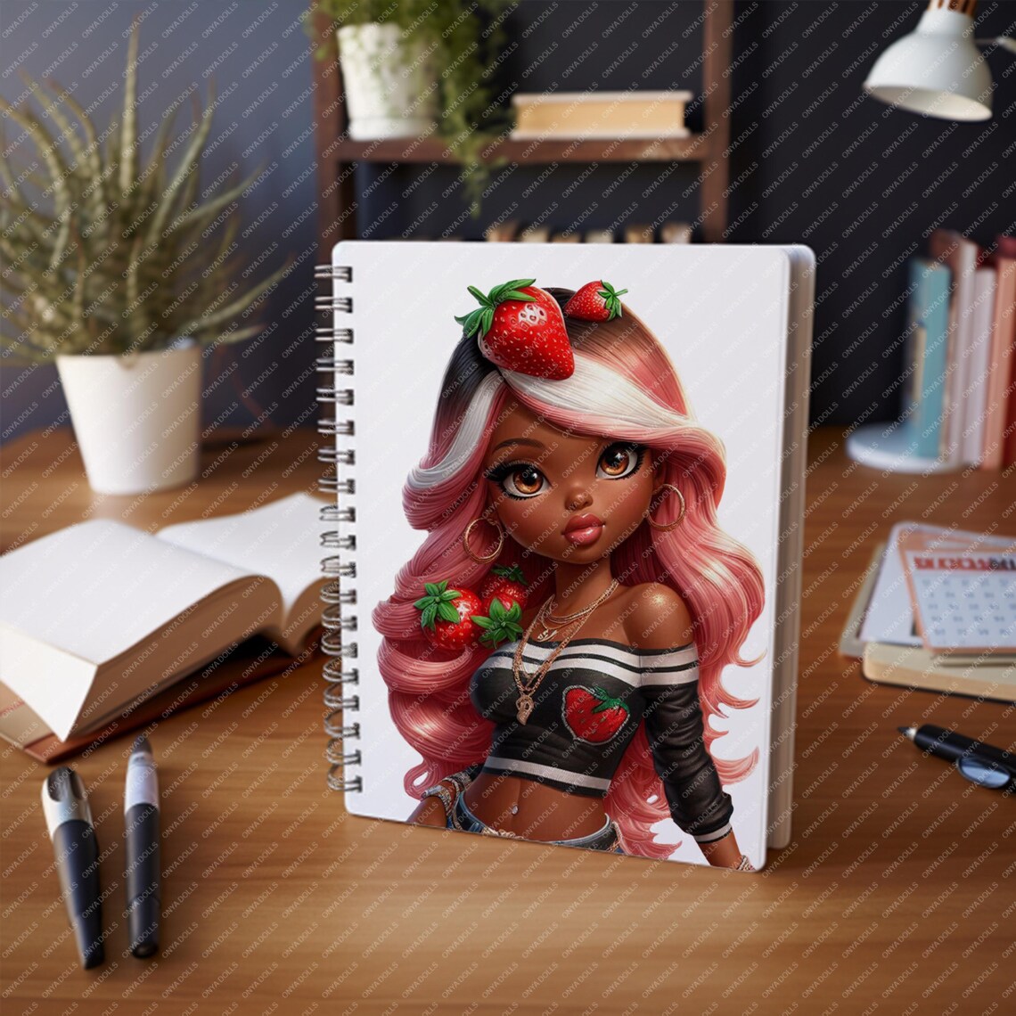 Strawberry Baddie PNG | Onya Fashion Girl Clipart | Curvy Melanin Queen ...