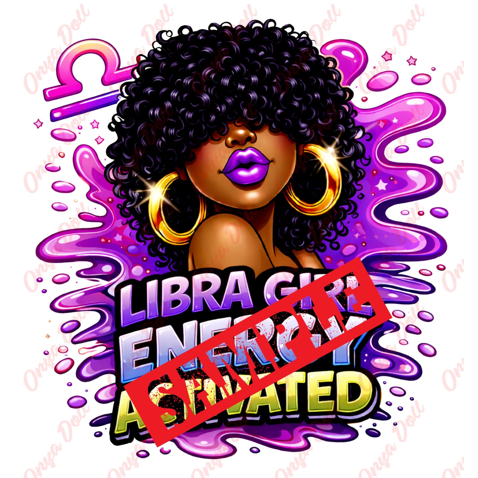 Libra Energy PNG | Zodiac Afro Queen Art | Balanced Astrology Woman ...
