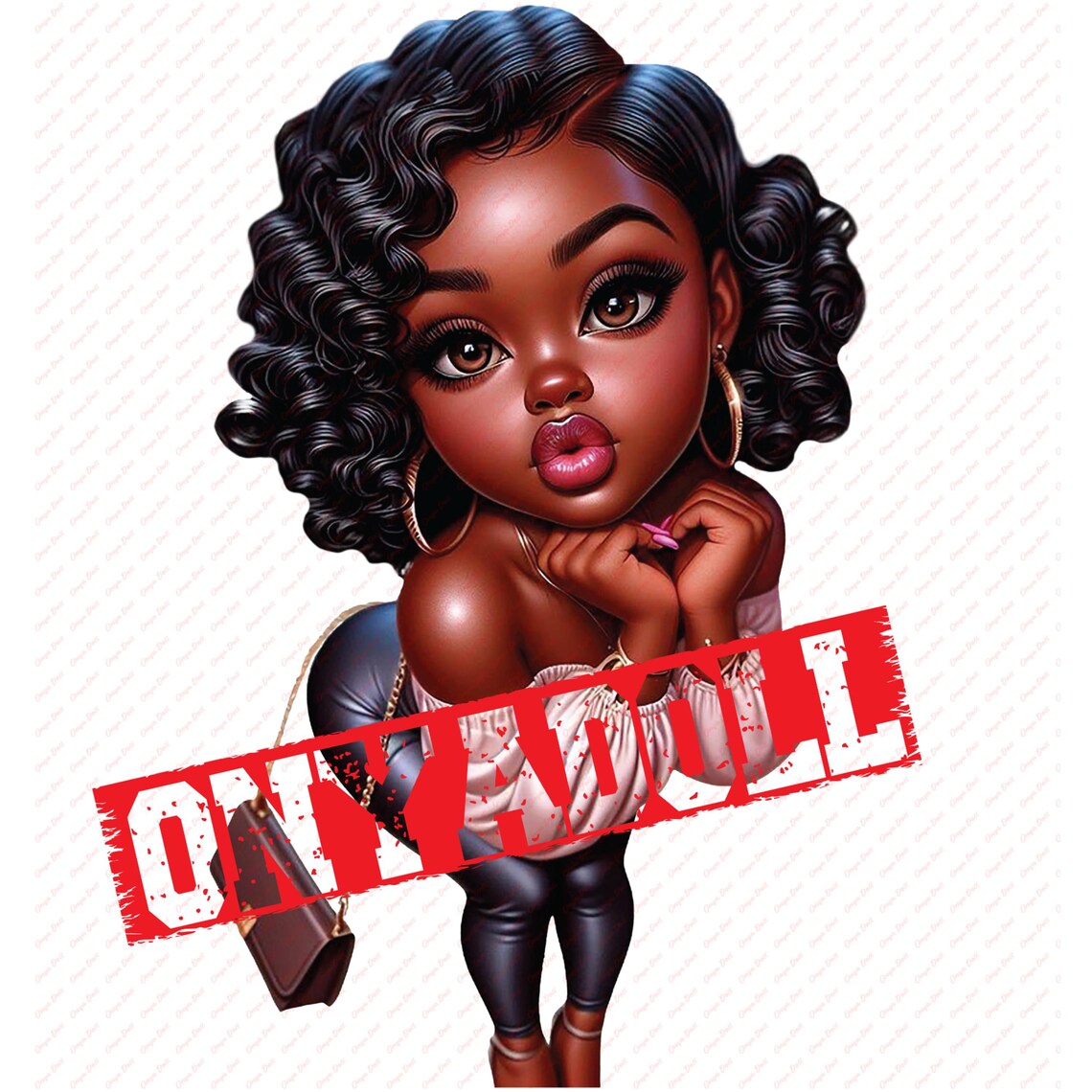 Onya Fashion Girl Clip Art: Baddie Sublimation Design (PNG) - Etsy