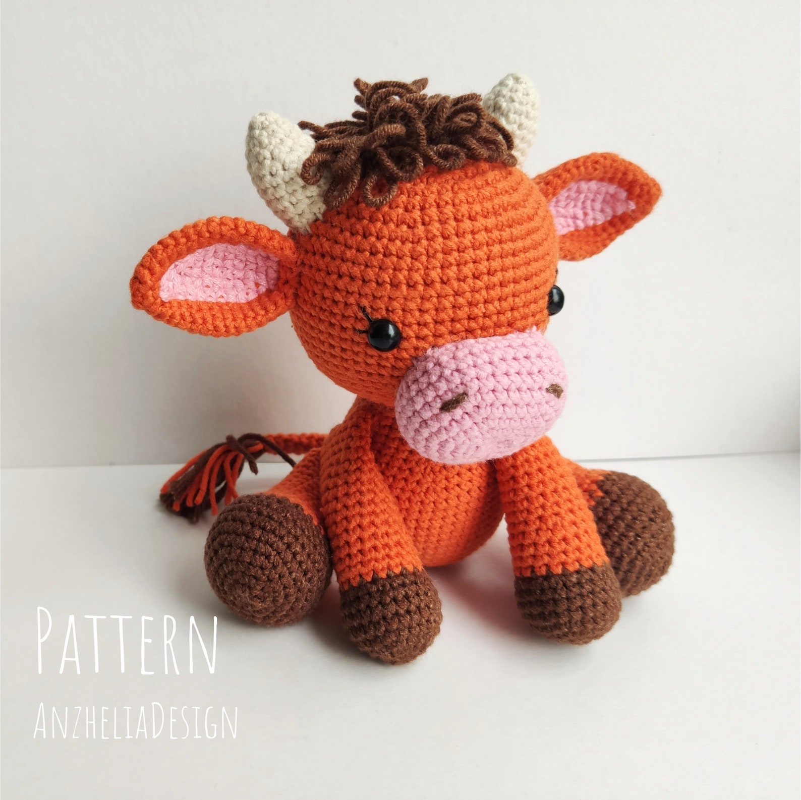 Crochet Amigurumi Pattern Bull, Crochet Pattern Cow, Crochet Pattern ...