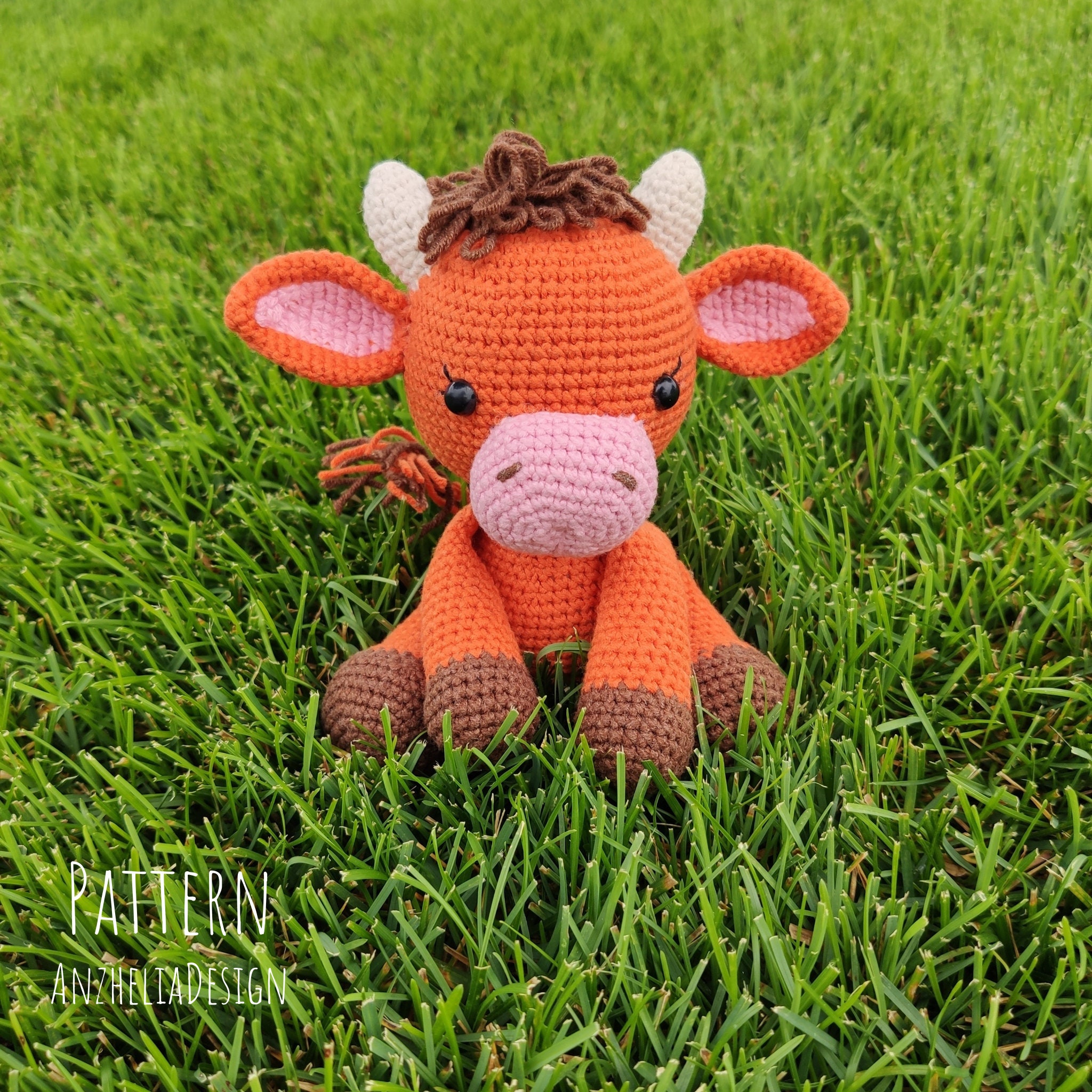 Crochet Amigurumi Pattern Bull, Crochet Pattern Cow, Crochet Pattern ...