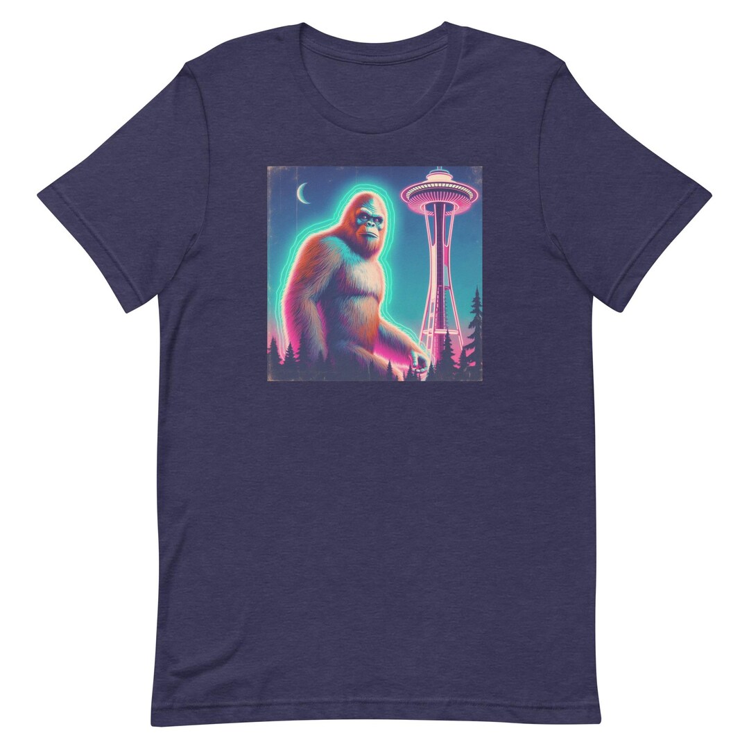 Bigfoot and the Seattle Space Needle Unisex T-shirt - Etsy