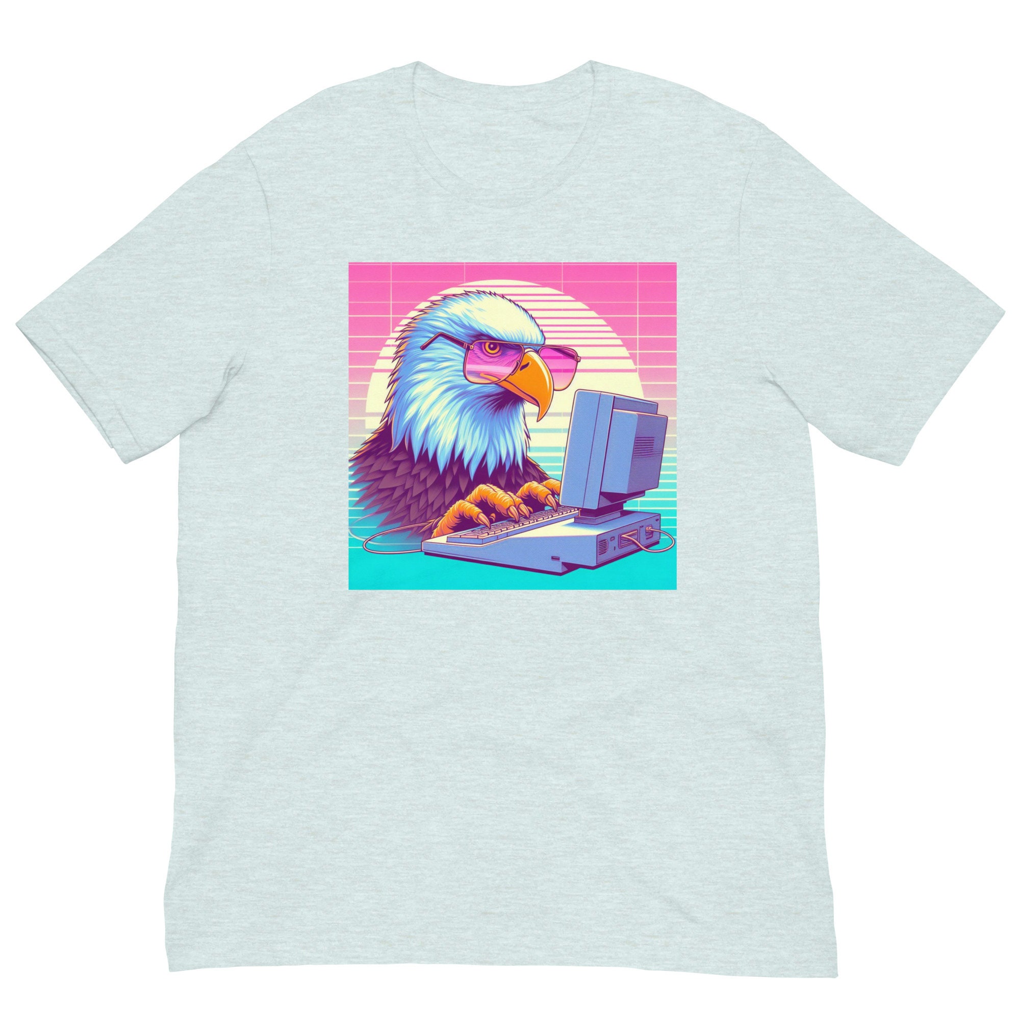 Funny Bald Eagle Typing on a Computer Unisex T-shirt - Etsy